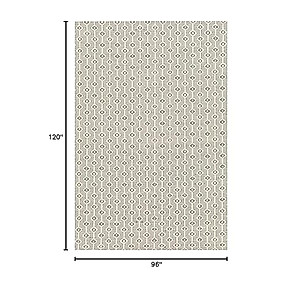 Hauteloom Puna Living Room, Bedroom Area Rug - Contemporary - Off White, Black - 8' x 10'