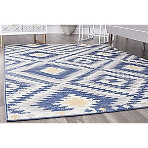 CosmoLiving by Cosmopolitan Amaia Area Rug, 5 ft x 7 ft, Kilim Cadet