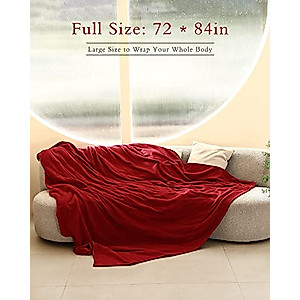 McJaw Electric Heated Blanket Full Size 72"x84" Large Fleece Warm Bedding Blanket for Whole Body 4 Heating Levels and 10 Hours Auto-Off Overheating Protection - Red