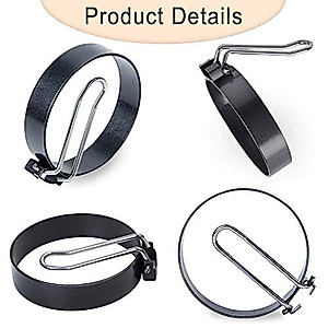 ASFSKY Egg Ring Round Circle Egg Ring Set Stainless Steel Ring Round Egg Pancake Maker Mold Kitchen Cooking Tool for Frying Egg Meat Pie (2)