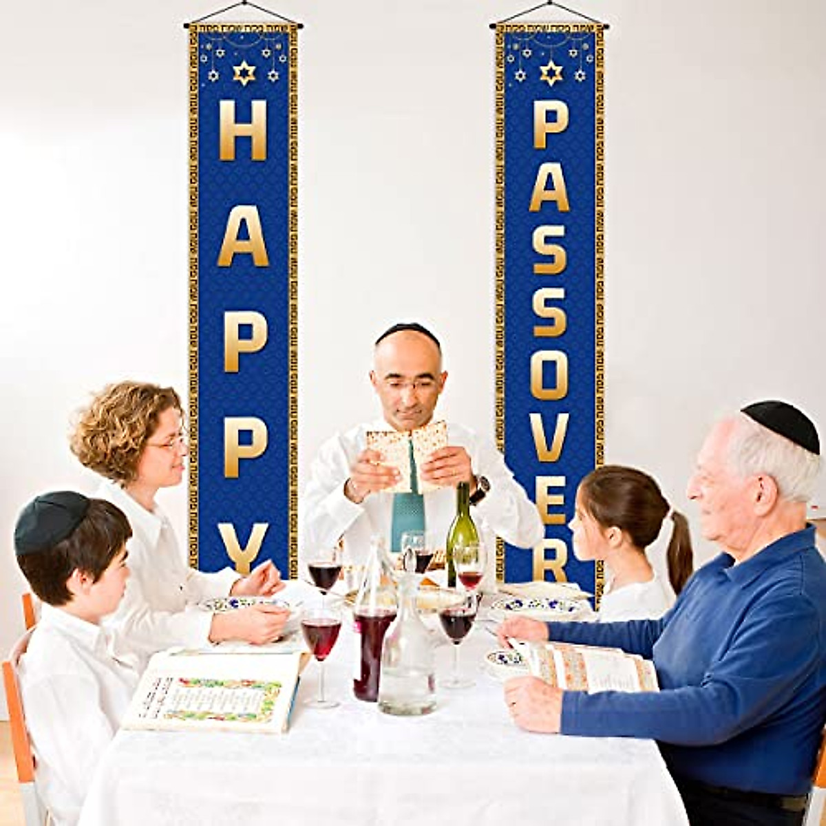 Happy Passover Porch Banner - Durable Jewish Holiday Decor