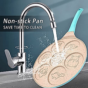 Nonstick Pancake Pan for Kids, Egg Pancake Molds Griddle Pan Stovetop Kids Pancake Maker Pan for Pancakes Flapjack Maker Blini Pan Nonstick Griddle Pan Tortillas