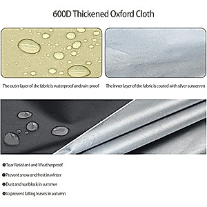 Amtoolate 2/3 Seat Porch Swing Cover Chair Bench Replacement Cover, 600D Thickened Oxford Waterproof Patio Swing Cushions for Outdoor Garden,Black-45.2 x 18.9 x 18.9 Inch