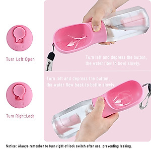 Cibaabo Dog Water Bottle with Food Container & Poop Bag Holder, Travel Water Bowl, Portable Pet Dispenser, Dog Stuff Accessories Items, Puppy Essentials Necessities for Yorkie Chihuahua Walking Hiking