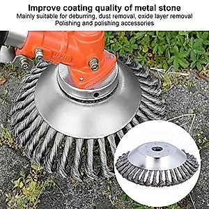 AMONIDA Twisted Knot Wire Wheel, 8in Garden Grass Brush Cutting Head Stainless Steel Polishing for Dust Removal for Lawn Mower