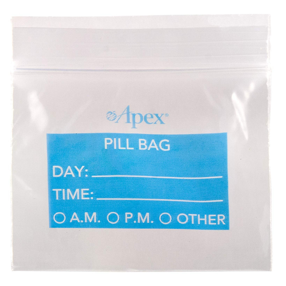 Apex Pill Bags, 50 Count - Small Baggies For Pills and Vitamins