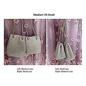 Vgift Silver Purse, Women Rhinestone Bag Diamond Purse for Evening Wedding Cocktail Costume Party Homecoming Prom