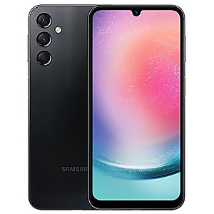SAMSUNG Galaxy A24 Dual SIM (128GB, 4GB) 6.5" 90Hz AMOLED, Octa-Core (6nm), 50MP Triple Camera, 4G Volte (GSM Unlocked for T-Mobile, Metro, Global) International Model A245M/DSN (w/ 256GB SD, Black)