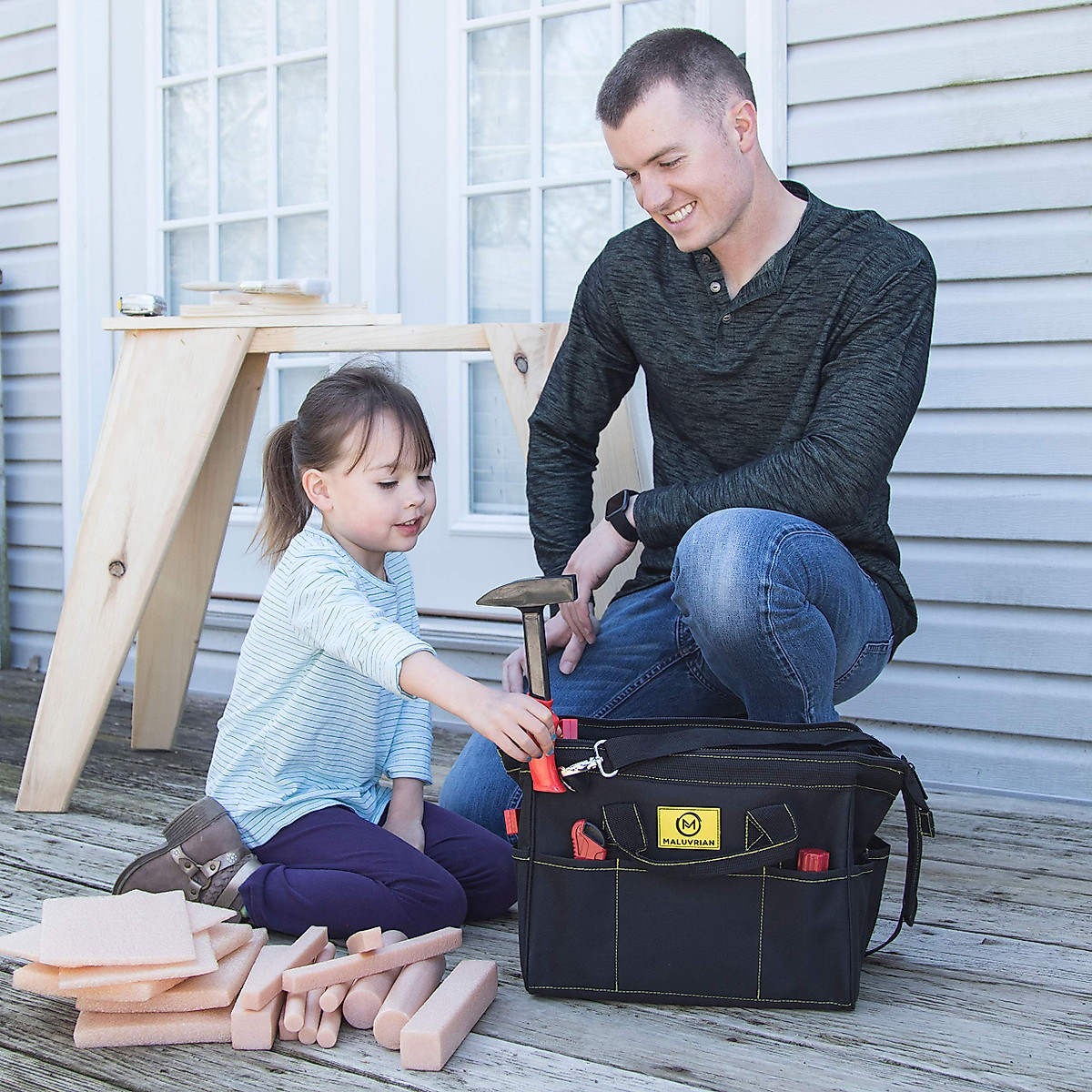 MALUVRIAN Arts and Craft Kit for Kids Extra Foam Wood Kit with 18 Pieces of Craft Foam Wood | Kids Tool Set | Building Toys Educational | Learning Toys | STEAM STEM Toys for Boys and Girls