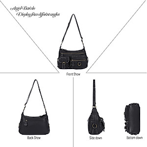 Angel Barcelo Cross body Shoulder Bag Women Soft Leather Purses and Handbags (Purple)