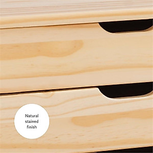 Linon Callie Multipurpose Six Drawer Dresser Wide Wood Rolling File Cabinet Storage Cart in Natural