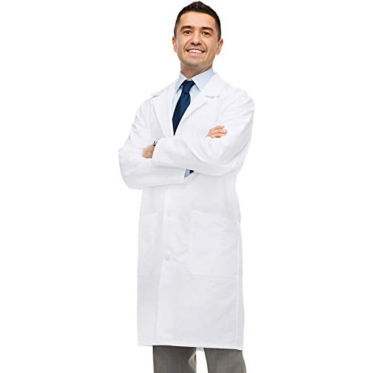 NY Threads Professional Lab Coat for Men, Full Sleeve Poly Cotton Long Medical Coat