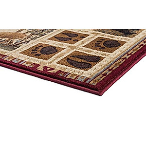Lakeside Retreat Red Large 9x12 Area Rugs for Living Room - Bedroom or DiningRoom - Cabin, Lodge and Farmhouse Style Rustic Indoor Carpet