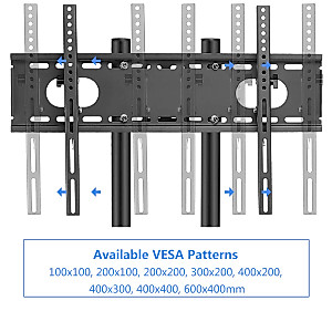 Suptek Mobile TV Cart Rolling TV Stand Mount with Wheels and Shelf for 32-70 inch LCD, LED, Plasma, Flat Screen Max VESA 600x400 (ML5074-3)