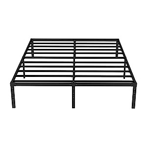 Hafenpo 18 Inch King Bed Frame - Durable Platform Bed Frame Non-Slip Metal Bed Frame No Box Spring Needed Heavy Duty King Size Bed Frame Easy Assembly Strong Bearing Capacity