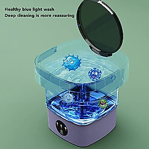 Dpofirs Foldable Washing Machine, 6.5L Portable Washing Machine for Baby Girls Clothes Socks Underwear Towels, Mini Small Portable Washer for Apartment RV Camping, Gifts (US)