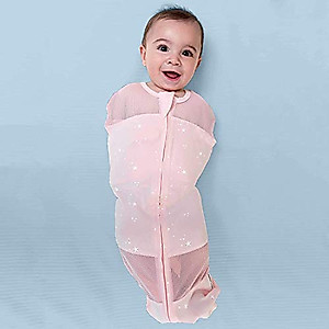 Happiest Baby Sleepea 5-Second Swaddle - 100% Organic Cotton Baby Swaddle Blanket - Doctor Designed Promotes Healthy Hip Development (Graphite Planets, Small)