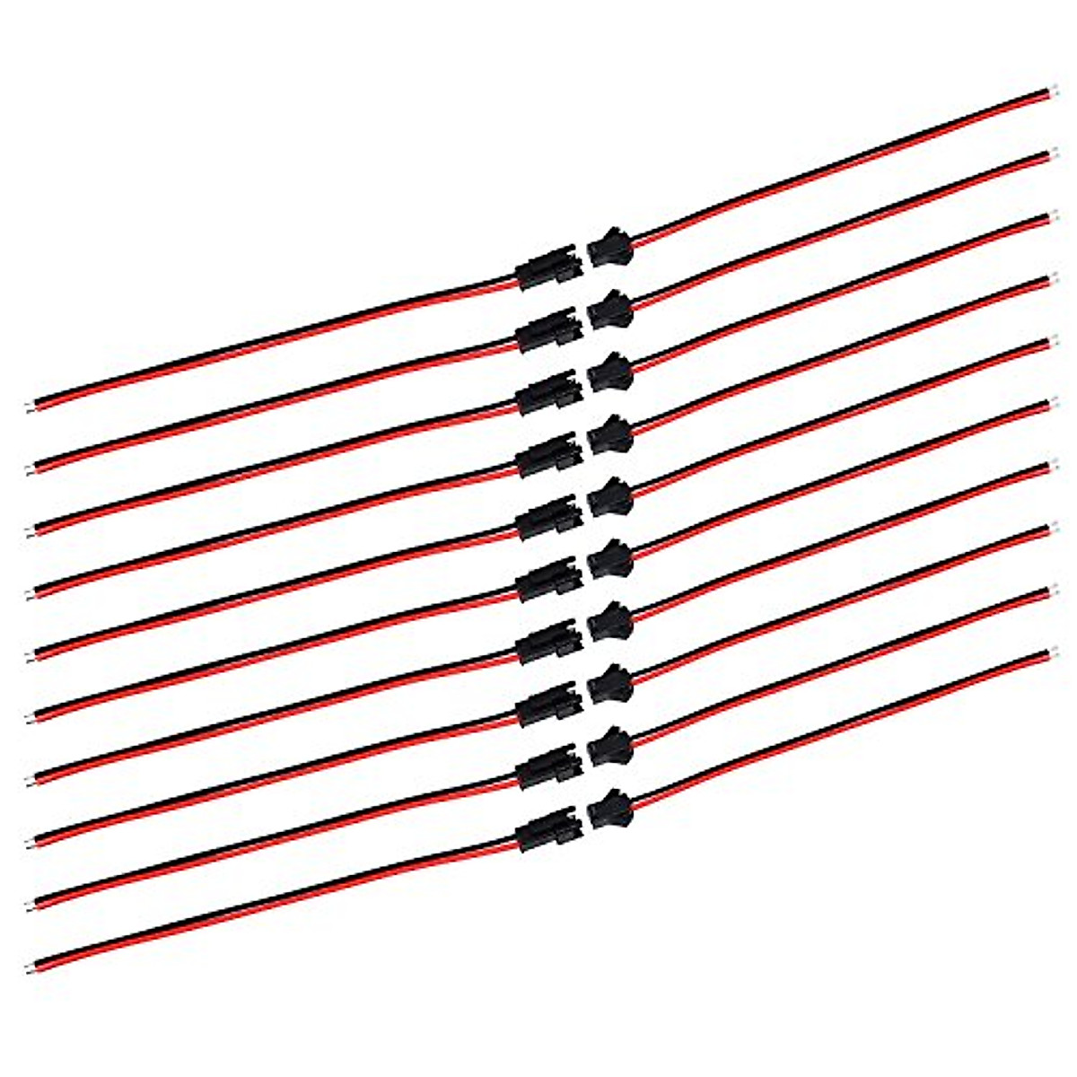 eBoot 22 AWG JST SM 2 Pin Plug Male and Female Connector Adapter with 135 mm Electrical Cable Wire for LED Light, 20 Pairs