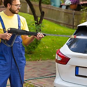 Power Washer,HD3000 Pressure Washer 1800W Electric High Pressure Washer Professional Car Washer Cleaner Machine with Hose Reel,5 Nozzles for Patio Garden Yard Vehicle