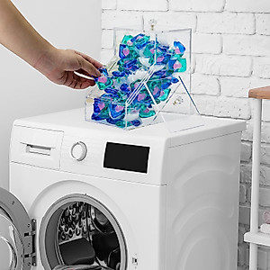 Famaster Acrylic Laundry Pods Container, Clear Candy Dispenser Dishwasher Pods Container, Cute Laundry Pod Holder for Laundry Room Organization, Storage, Decor and Accessories