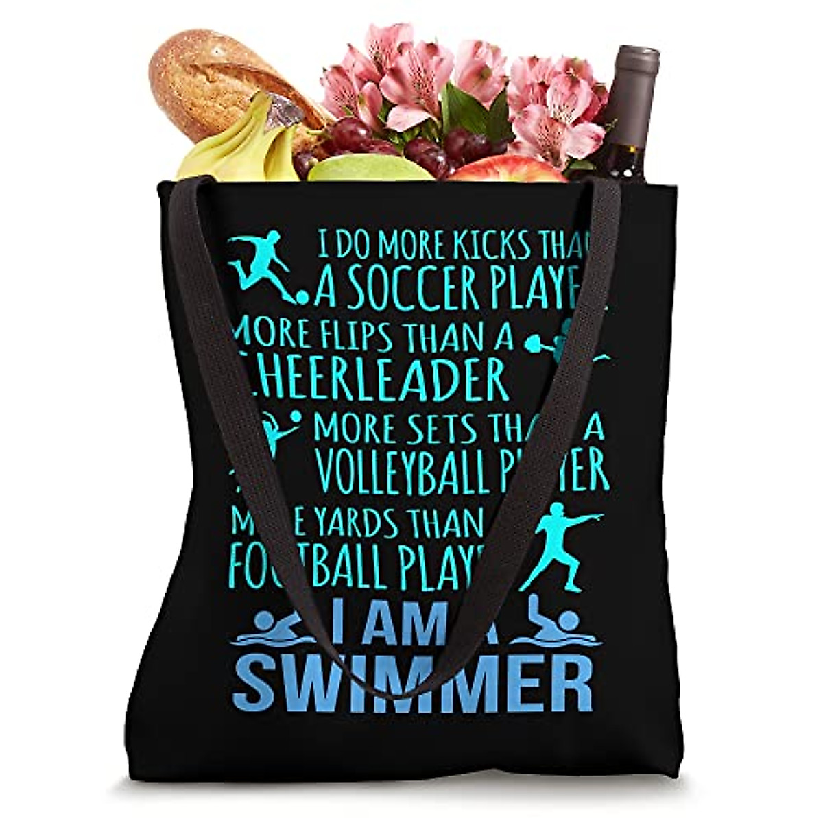 I Am A Swimmer Funny Swimming Swim Coach Men Women Graphic Tote Bag