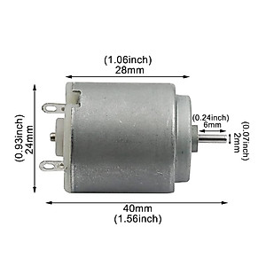 Beeiee DC Motor,6PCS 3V Mini Motor Electric Motor Round Shaft for RC Boat DIY Car Toys