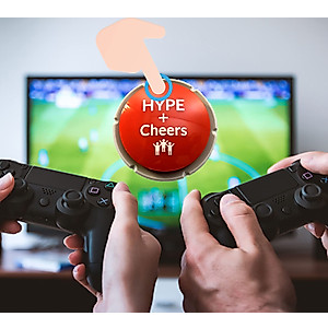 Airhorn Can Sound Button with Applause and Cheers, Funny Easy Button, Noise Maker Buzzer for Office, Sporting Event, Dance Party, Fun Classroom, Desk Toy, Gag Birthday Gift, Gadget for Teens, DJ HYPE