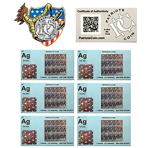 6 One Gram Pure Silver Bullion Bar Divides to 15 One Grain Bars .999 Fine Silver Snaps Apart to Individual 1 Grain Ingots