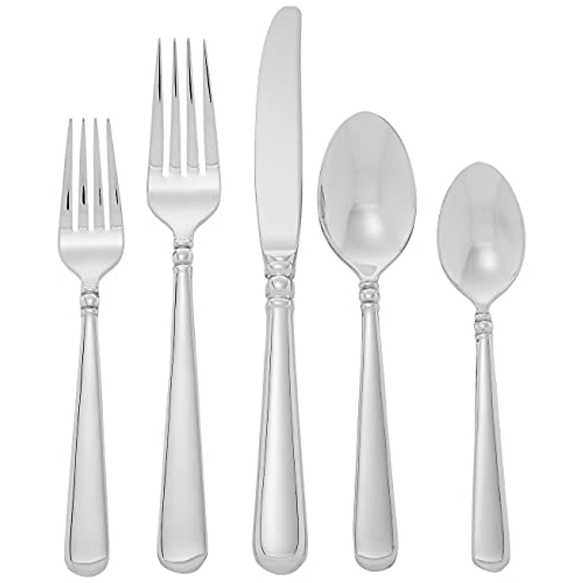 Lenox Pearl Platinum Flatware, 20-Piece Set, Metallic