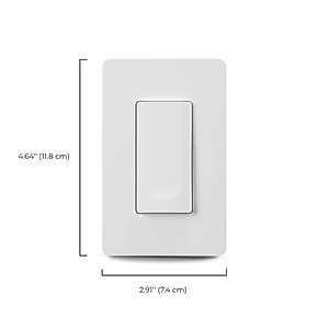 Globe Electric 50586 Works with Alexa Only Wi-Fi Smart Indoor On/Off Smart Switch,2.4Ghz WiFi, Neutral Wire Required, Voice Activated, White, Wall Plate Included, Smart Home Automation