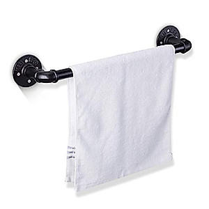 2 Pack 18 Inch Industrial Pipe Towel Bar, Elibbren Bathroom Hardware Towel Bar Accessory, DIY Wall Mount Bath Towel Rack Holder