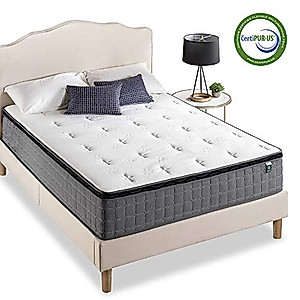 ZINUS 12 Inch Cool Touch Comfort Gel-Infused Hybrid Mattress, Full, Pocket Innersprings for Motion Isolation, Mattress in A Box