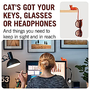 Monkey Business Ginger The Cat Tail Hook for Computer Screen, Desk Headphone Hanger, fits Any Tight Spaces, Hang Keys, Accessories in Easy Reach