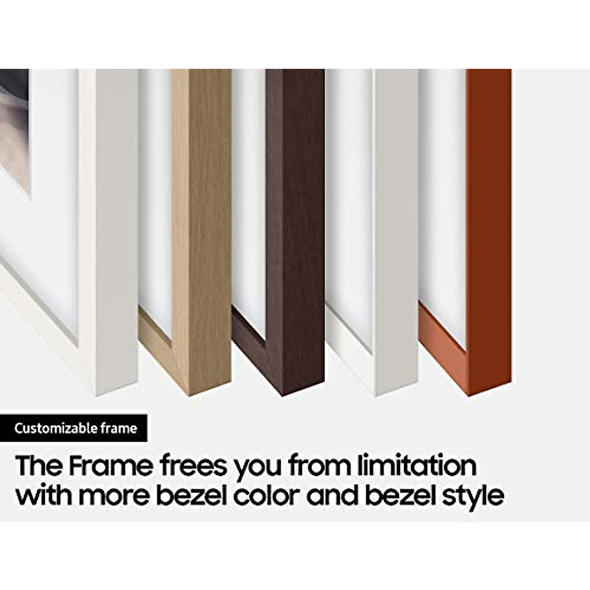 Samsung (2021) Modern Brown Frame Customizable Bezel, 50-Inch