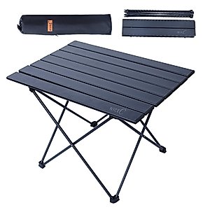 Nice C Camping Table, Camp Table, Folding Table, Beach Table, Roll up Foldable Collapsible, Aluminum Ultralight Compact with Carry Bag for Outdoor, Picnic, Cooking, Festival, Indoor, Office