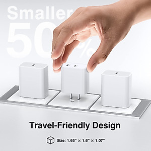 USB C Wall Charger, LCGENS 3-Pack 20W Type C Fast Charger Block Plug Adapter Dual Port PD 3.0 Charging Brick Cube for iPhone 11/12/13/14/15/Pro Max, XS/XR/X, iPad Pro, AirPods Pro, Samsung Galaxy