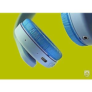 Philips K4206 Kids Wireless On-Ear Headphones, Bluetooth + Cable Connection, 85dB Limit for Safer Hearing, Built-in Mic, 28 Hours Play time, Parental Controls via Philips Headphones