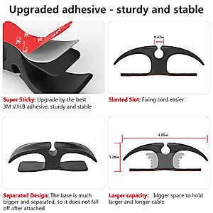 TANAAB Cord Organizer for Kitchen Appliances, 4pack Adhesive Upgraded Cord Wrap Holder Wrapper Winder Keeper for Mixer, Blender, Coffee Maker, Pressure Cooker (Black & Transparent Set)