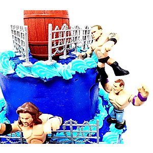 Wrestler Rumblers Wrestling Action Cake Topper With Random Wrestler Figures And Accessories (Unique Design)
