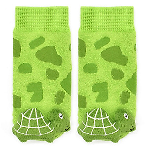 Piero Liventi Green Turtle Boogie Toes Rattle Sock, 1 Pair (1-2Y)