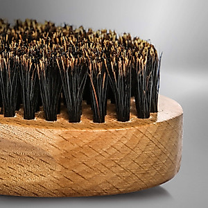 25+ Years, BRV MEN Natural Firm Boar Bristles Beard Brush. The Ideal Gift For Men (Beechwood)