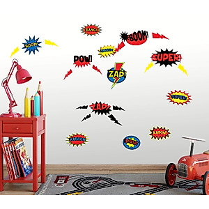 Superhero Boys Room Wall Decals Decor Stickers Teenager Decorations for Bedroom (Superhero)