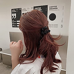 12Pcs Satin Hair Scrunchies, Black Scrunchies Hair Ties Elastic Hair Bands Ponytail Holder Hair Accessories for Women Girls Gifts