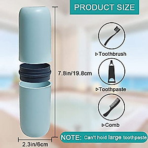 2 Pcs Travel Toothbrush Case Portable Toothbrush Holder, Travel Toothbrush Toothpaste Case with Cup, 7.8 inches Tooth Brush Storage Holder for Traveling, Camping, Business Trip, Home, School, Bathroom