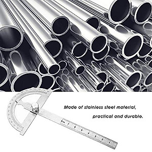 Protractor Ruler, Stainless Steel Protractor Goniometer 15cm Ruler 180 Degrees Angle Finder Gauge Adjustable Measuring Tool for Woodworking Industrial Carpenter (80×120mm)