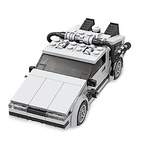 Tenhorses Delorean Time Machine Building Set, Back to Future Building Brick Toys, Classic Movie Model Car in Minifig Scale, Time-Traveling Building Model Toys Gift for Fans and Kids(208 Pieces)