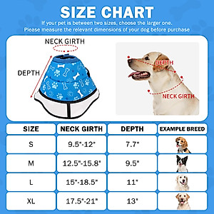 SCENEREAL Dog Cone for Dogs After Surgery, Adjustable Dog Cone Collar Alternative to Stop Licking for Wound Care, Spay, Neuter, Soft Recovery Cone for Medium Large Size Dog, E-Collar Neck Collar