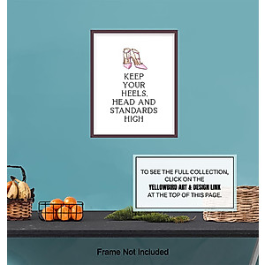 Designer Shoes Art Print - Inspirational Quotes Wall Art - Glam Wall Decor Motivational Gifts for Women - High Fashion Design - Luxury Room Decoration - Bathroom, Living Room, Girls Teens Bedroom