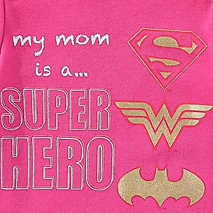 WARNER BROS DC Comics Girls Short Sleeve Bodysuit 5 Pack for Newborn and Infant