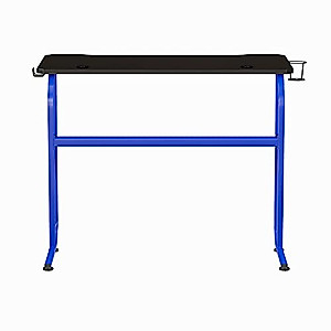Flash Furniture Fisher Gaming Desk - Blue Ergonomic Computer Desk - 51.5" Gamers Table with Cup Holder and Headphone Hook